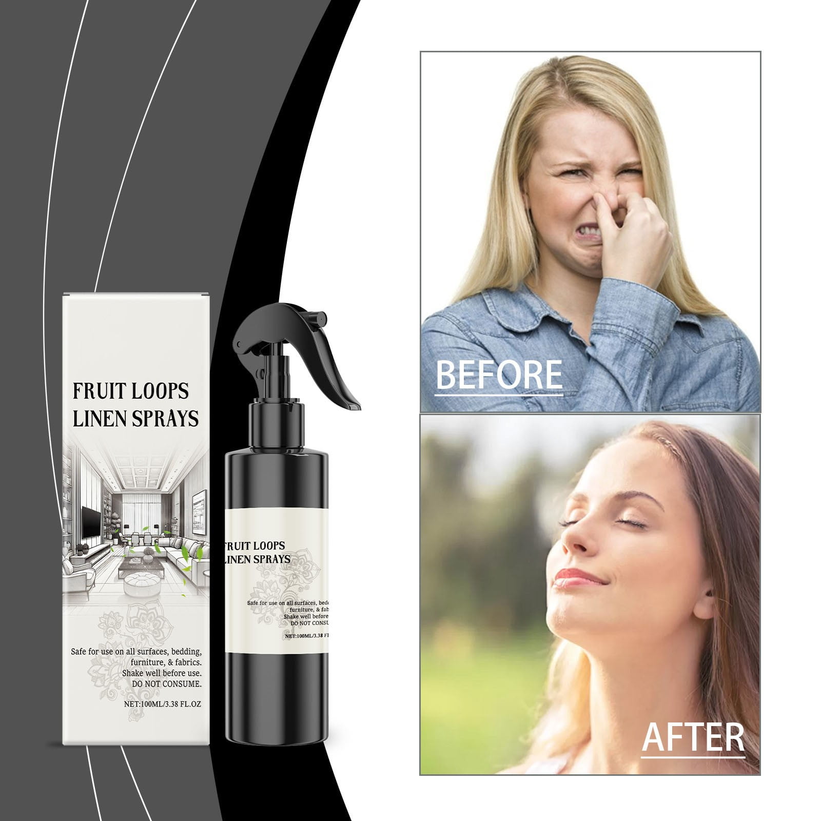 AUHomi Fruit Loops Room & Air Freshening Spray, Home Fragrance Mist ...