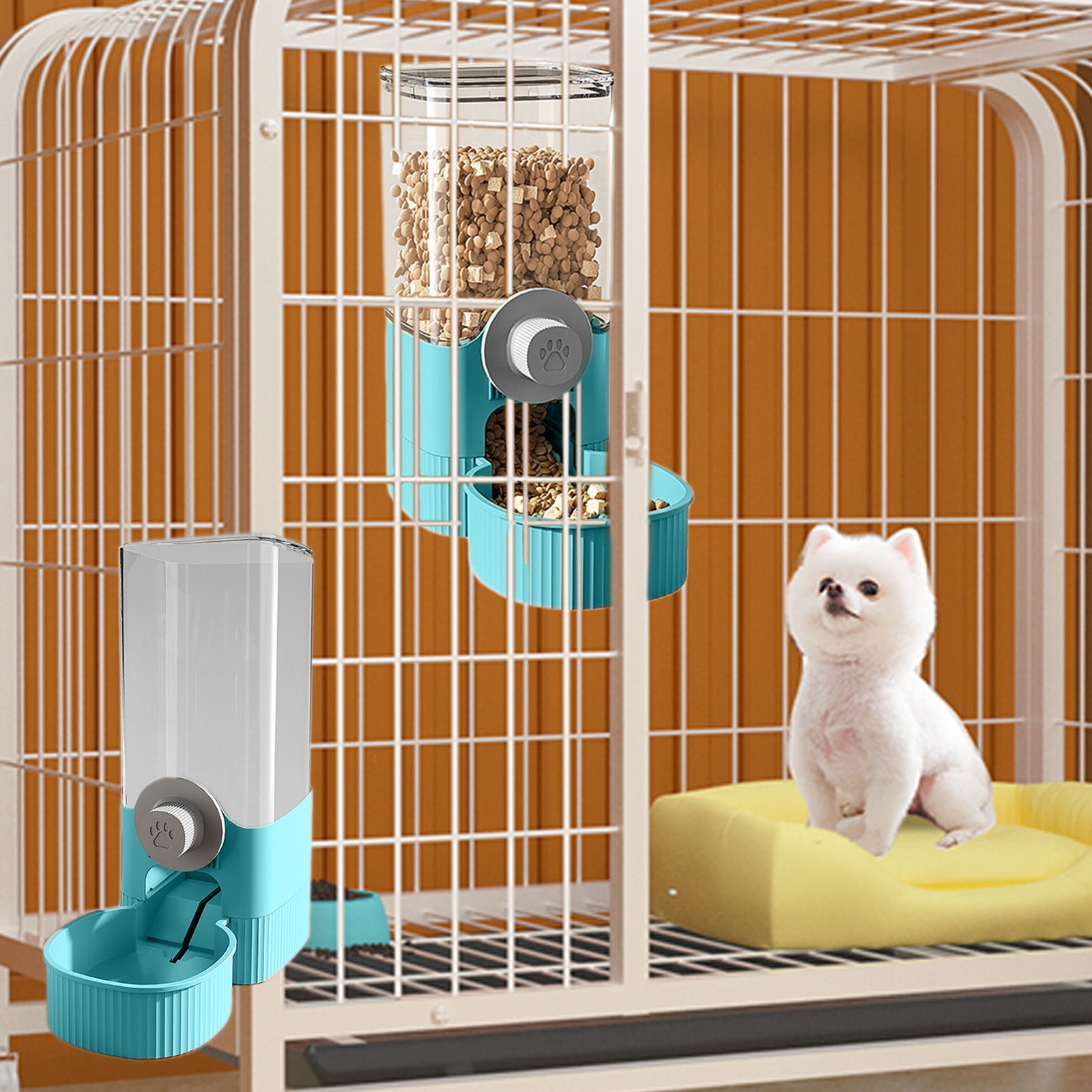 AUHomi Hanging Cage Automatic Food Dispenser, Detachable Auto Gravity ...