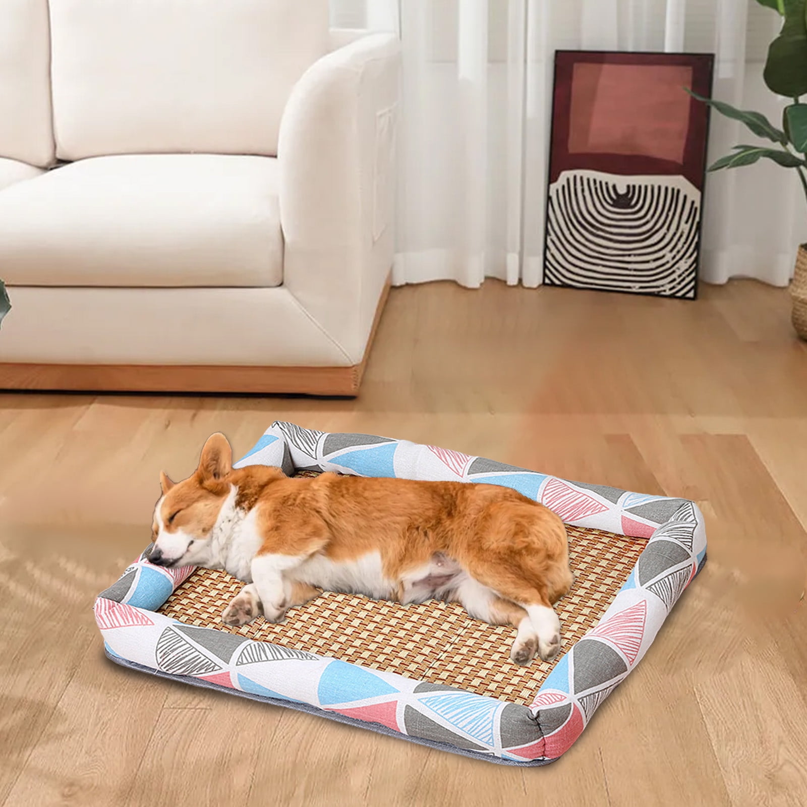 AUHomi Ice Rattan Cooling Bed for Cats Dogs, Pet Ice Pad, Summer ...