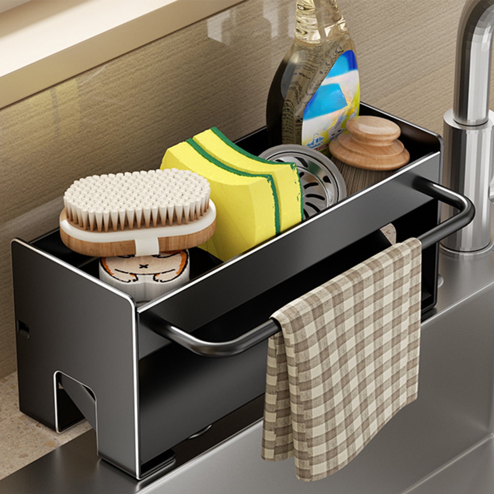 AUHomi Installation-Free Kitchen Sink Holder, Sponge, Brush ...