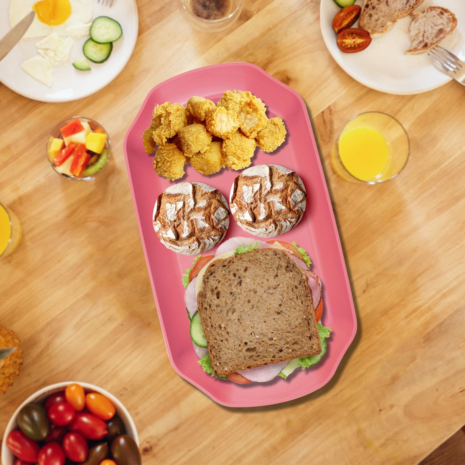 AUHomi Octagonal Plastic Tray AntiSlip Restaurant-Grade Tray, Fruits ...
