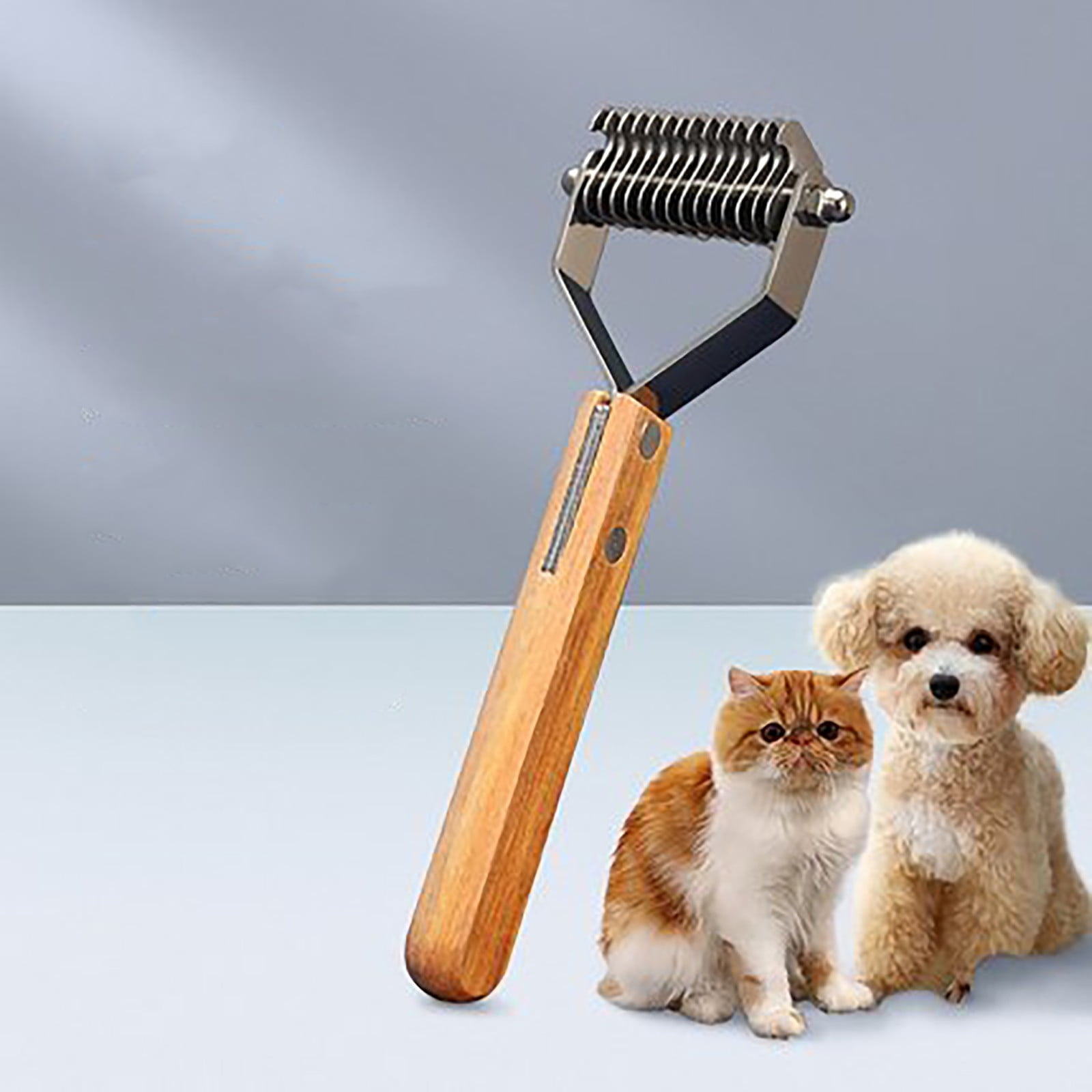 AUHomi Pet Dematting Comb for Dogs and Cats with Wood Handle ...