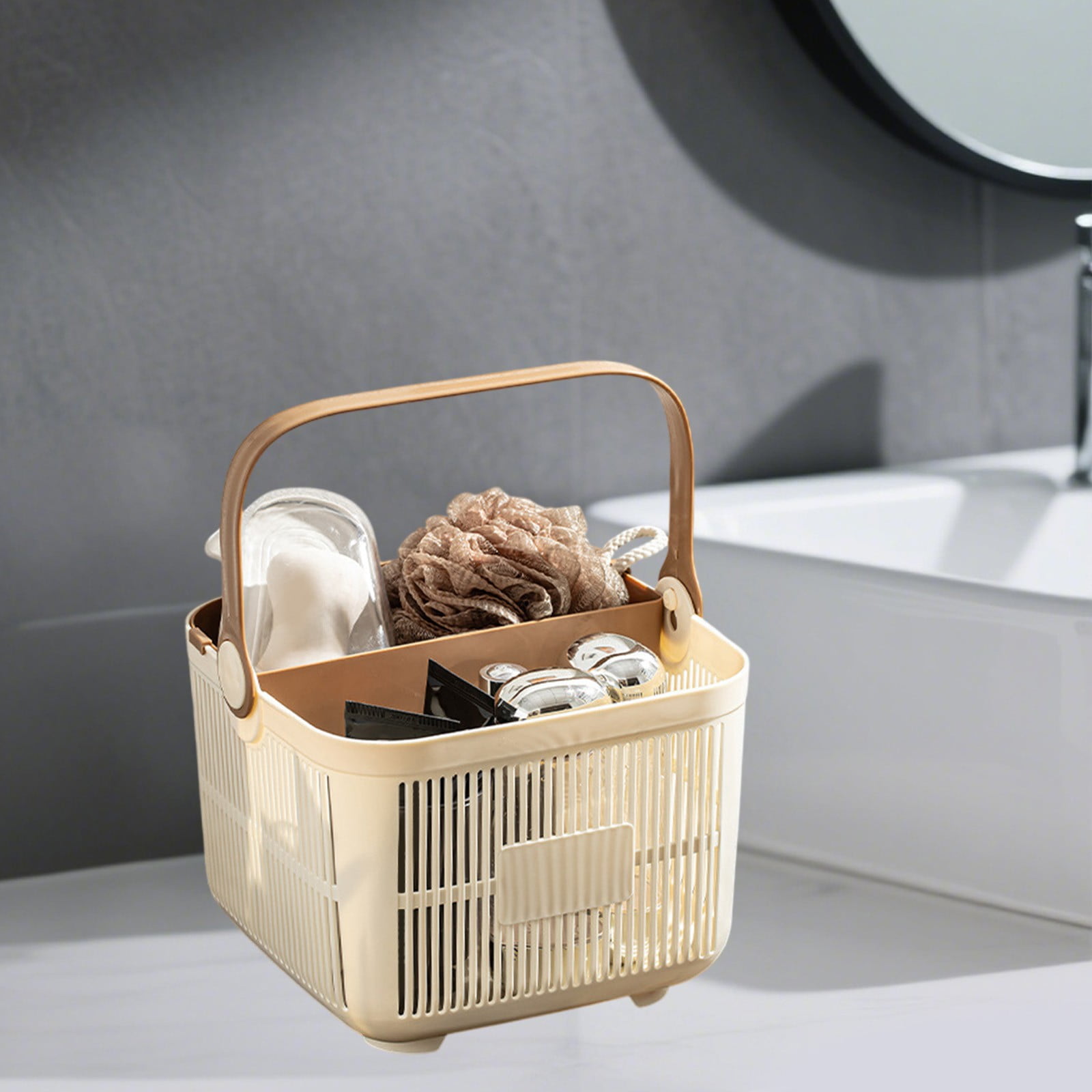 AUHomi Plastic Shower Caddy Basket, Handheld Shower Basket With Dry And ...