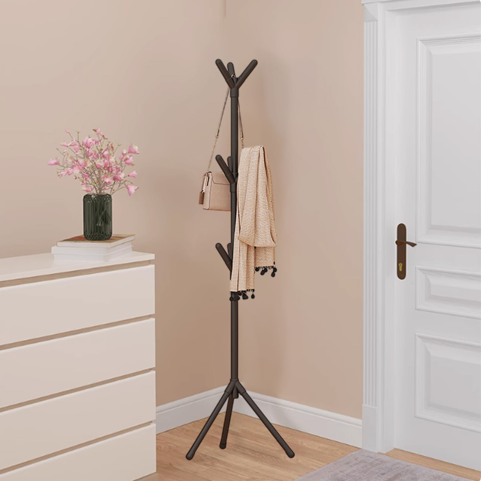 AUHomi Sturdy Coat Rack, Free Standing Coat Rack with 9 Hooks, High ...