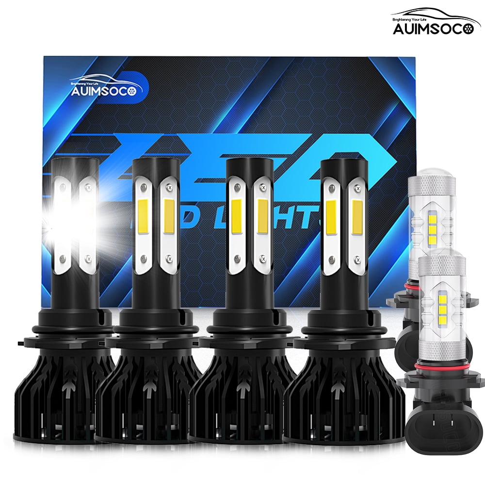 AUIMSOCO 2024 Upgrate 9005 9006 H10 LED Headlight Bulbs Combo High Low Beam Fog Light 40W 6000K ...