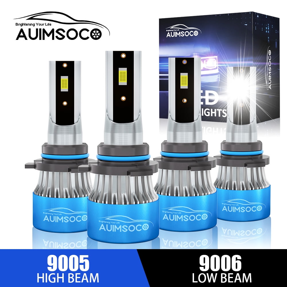 AUIMSOCO 9005 9006 LED Headlight Kit 10000K Combo Bulbs High Low Beam ...