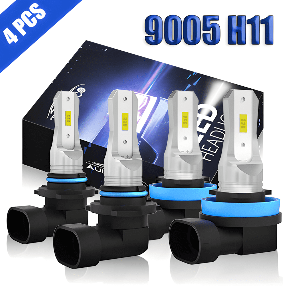 AUIMSOCO For Chevrolet Silverado 2500 HD 2007-2021 LED Headlights 4Pcs Hi-Lo Bulbs Combo 9005 ...