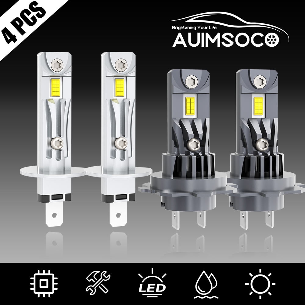 AUIMSOCO H1 H7 Combo LED Headlight High Low Beam Bulbs Kit Super Bright ...