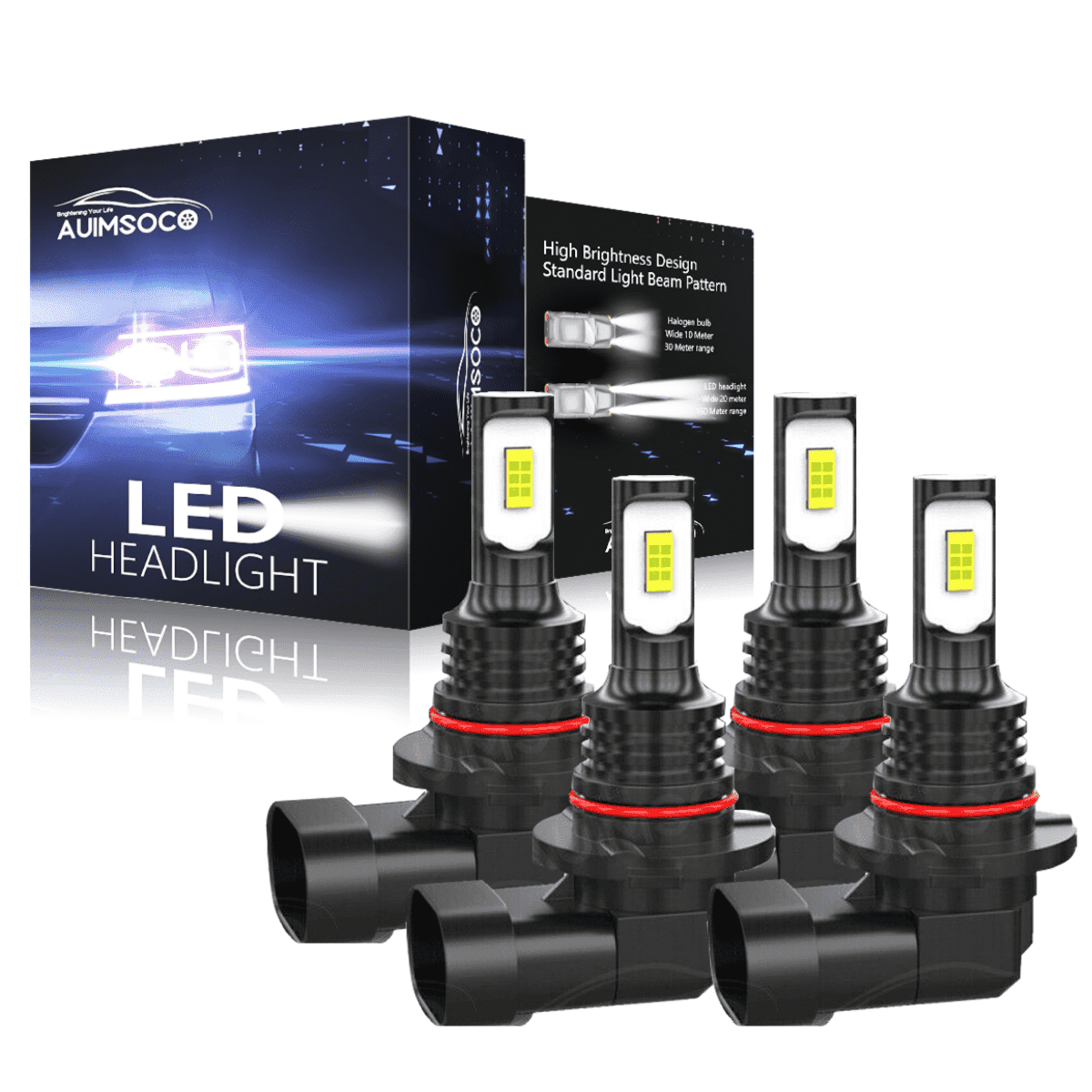 AUIMSOCO LED Headlights 9005 High Beam 9006 Low Beam Bulbs Super Bright ...