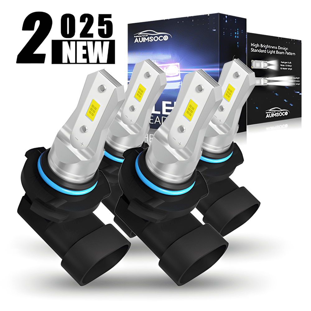 AUIMSOCO Led Headlight Combo 9005+9006 Hi/Lo Bulbs Pack of 4 6000k Cool White Lights 8000 Lumens ...
