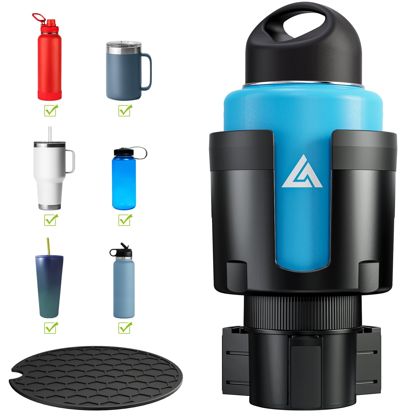 AUJEN Cup Holder Expander for Car - Upgraded Extender Cup Holder w ...