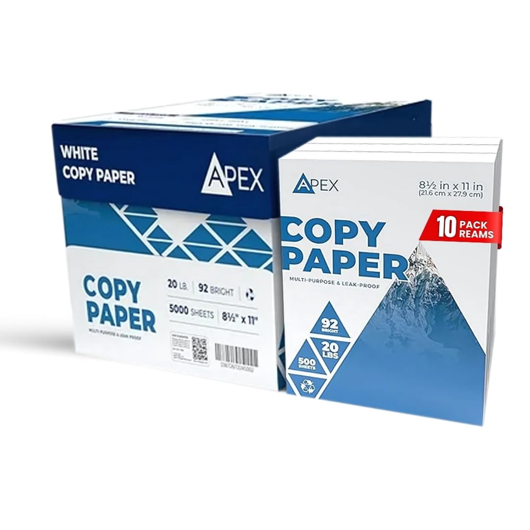 AUKSales Printer Paper, 20 lb Copy Paper, 8.5 x 11 Inches, 10 Ream 5000 ...