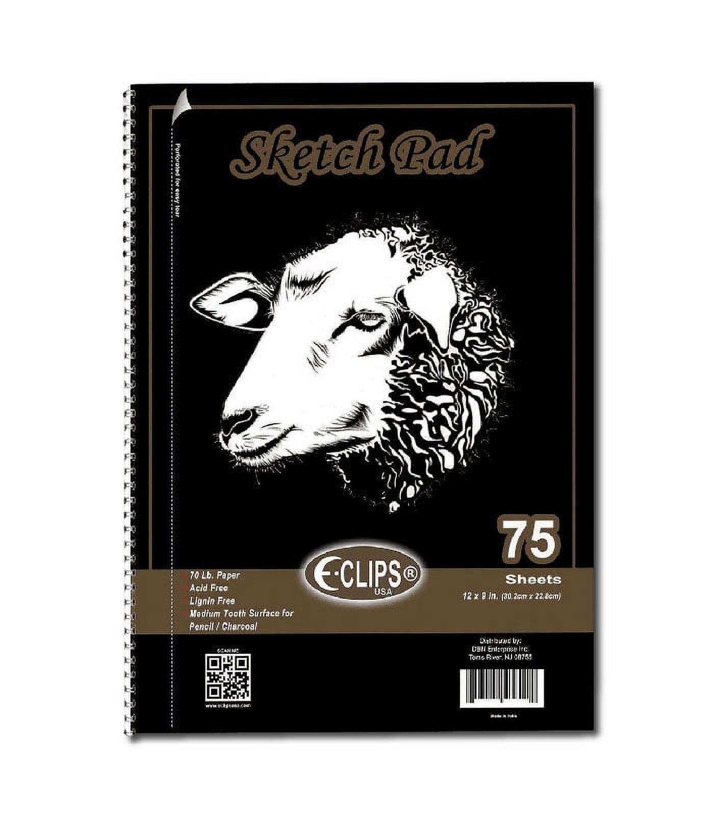 AUKSales Sketch Pad 9 x 12 Inches, 75 Sheets, Pack of 24, (98lb/160gsm ...