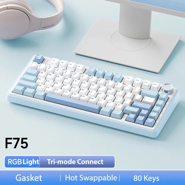AULA F75 2.4G Wireless/Bluetooth/Wired Gaming Mechanical Keyboard RGB ...