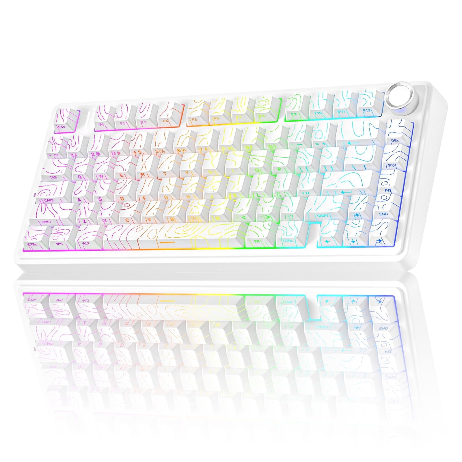 AULA F75 Pro Wireless Mechanical Keyboard, 75% Hot Swappable, RGB ...