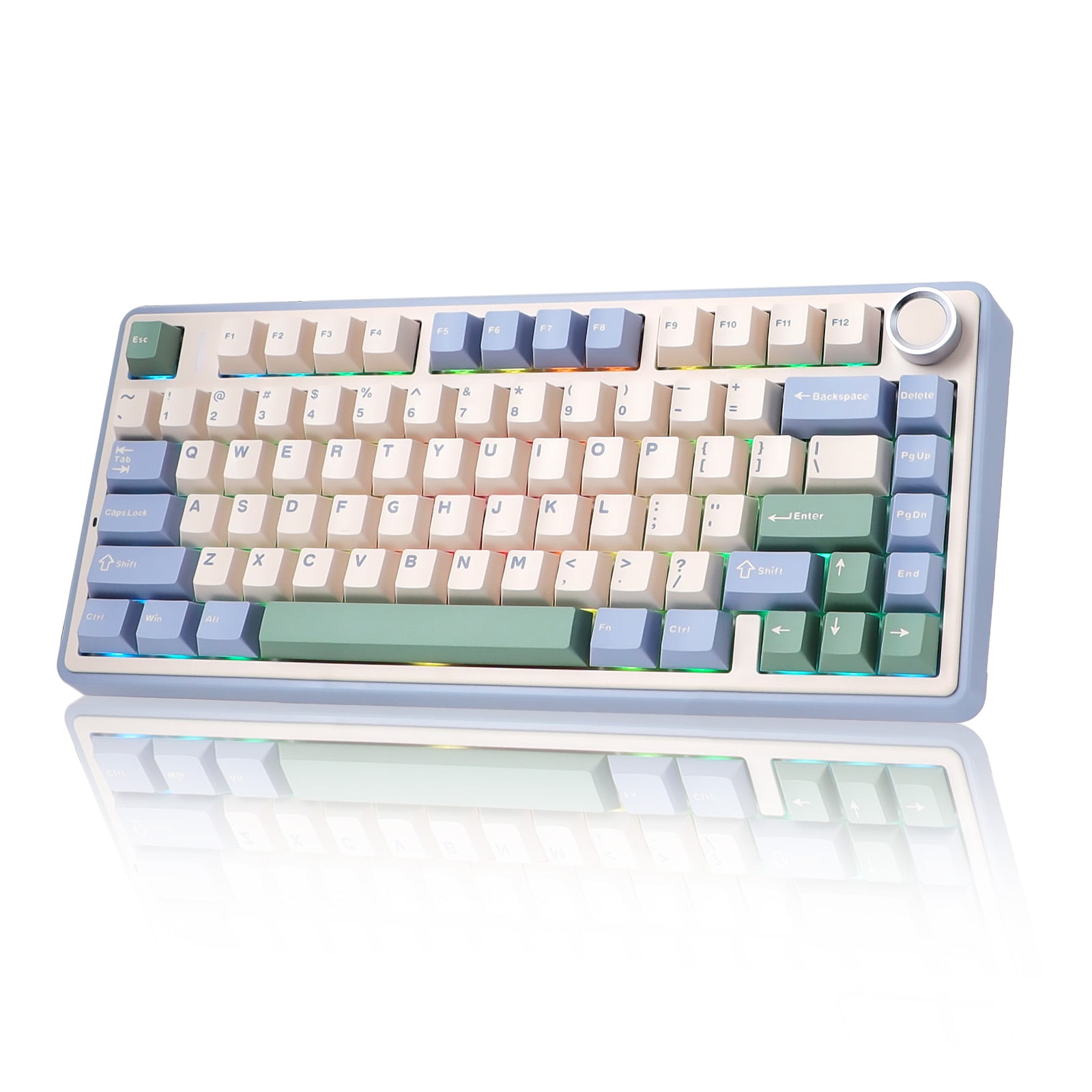 AULA F75 Wireless Mechanical Keyboard, Cedar Green, Tri-Mode, 81 Keys ...
