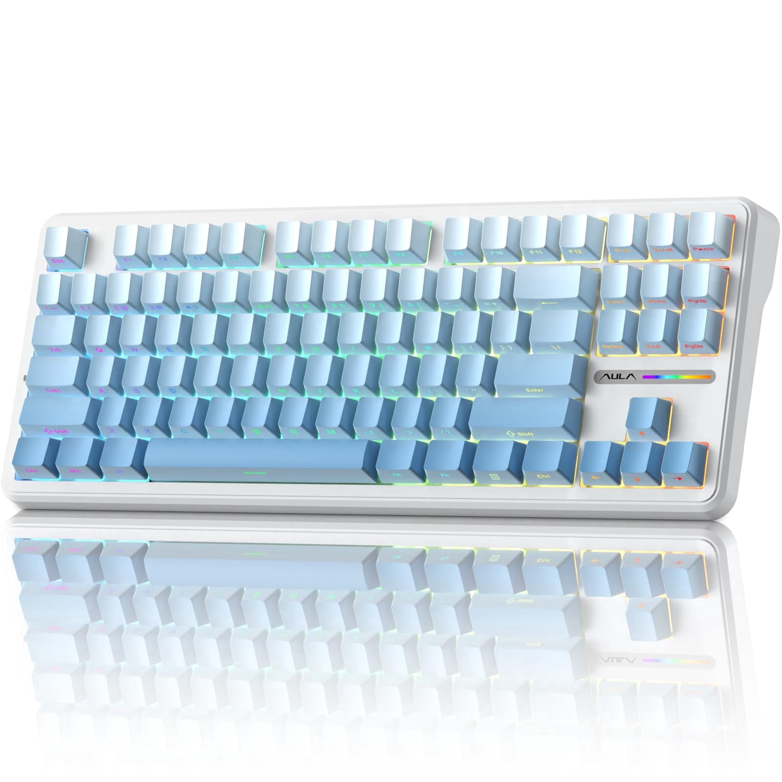 AULA F87 Pro Wireless Mechanical Keyboard, Gasket Mount Hot-Swappable ...