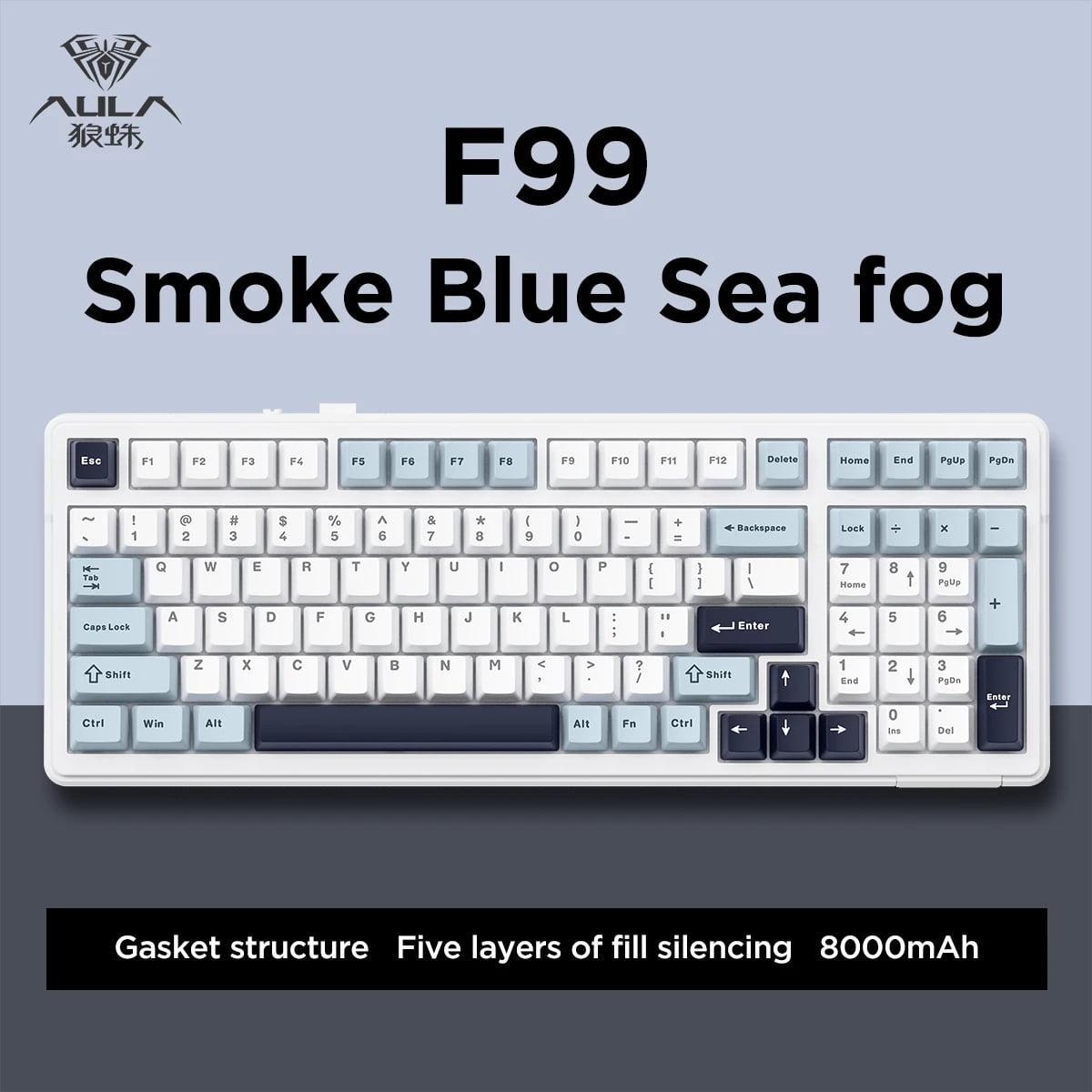 AULA F99 Machanical Keyboard Bluetooth 5.0/2.4G Wireless/Wired Gasket ...