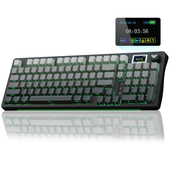 AULA S98 Pro Wireless Mechanical Keyboard with Screen & Knob,2.4GHz/USB ...