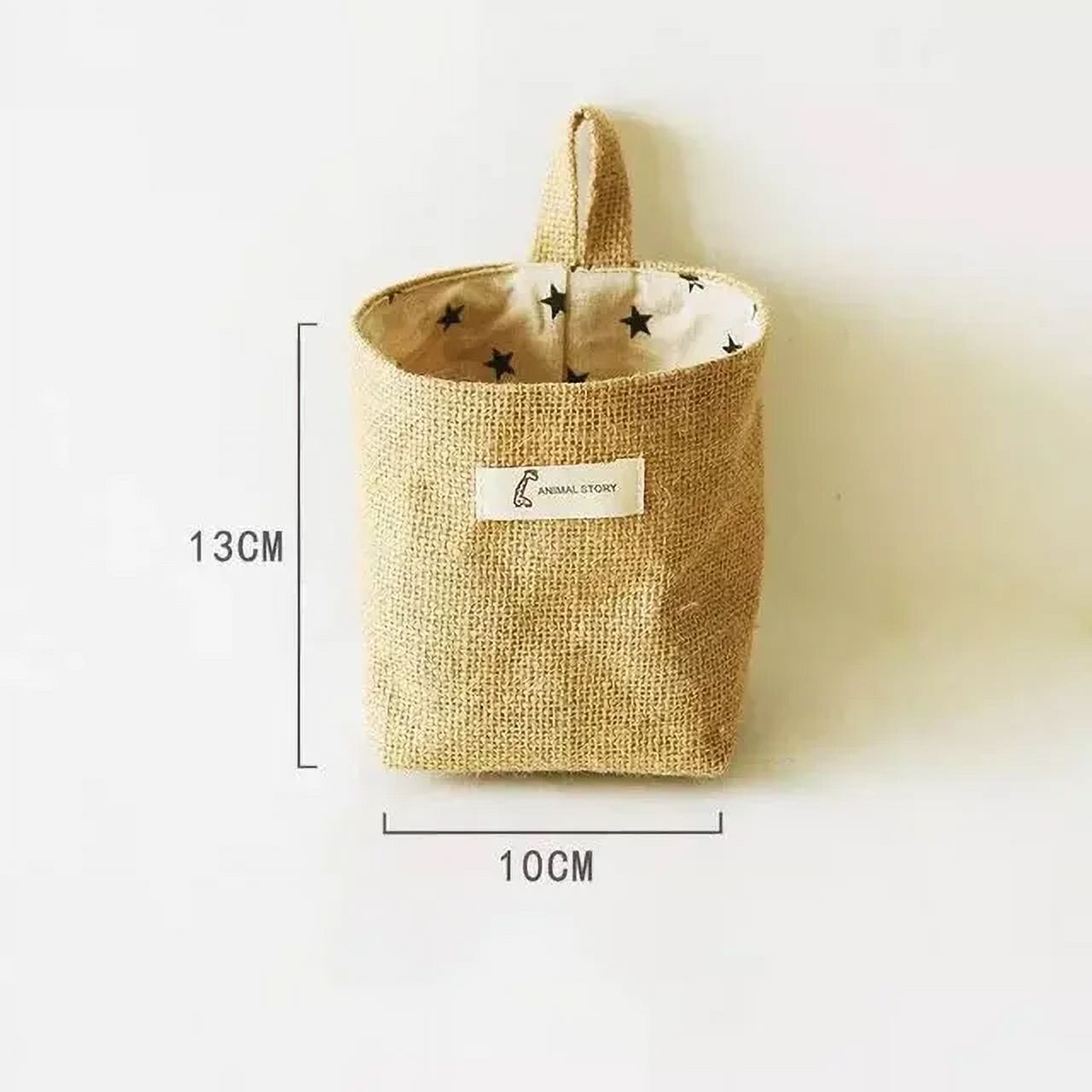 AUMIY 10x13cm Hanging Storage Basket Jute Cotton Linen Pocket Storage ...