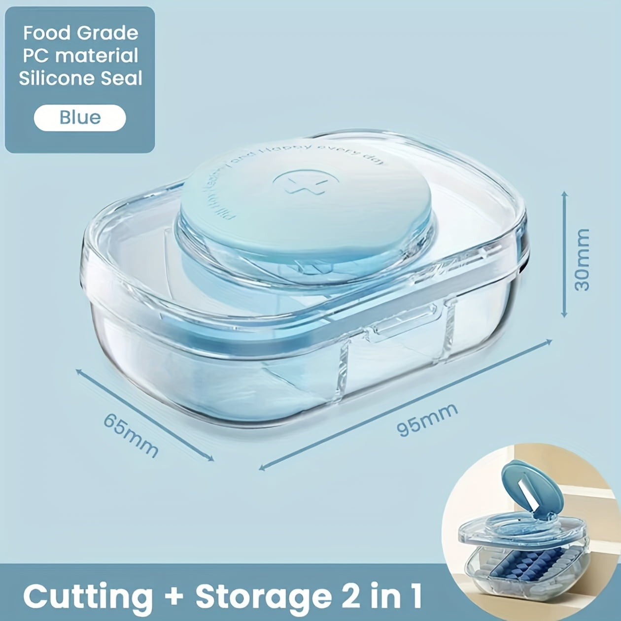 AUMIY 1pc Portable Medicine Box Equipped With A Medicine Cutter For ...