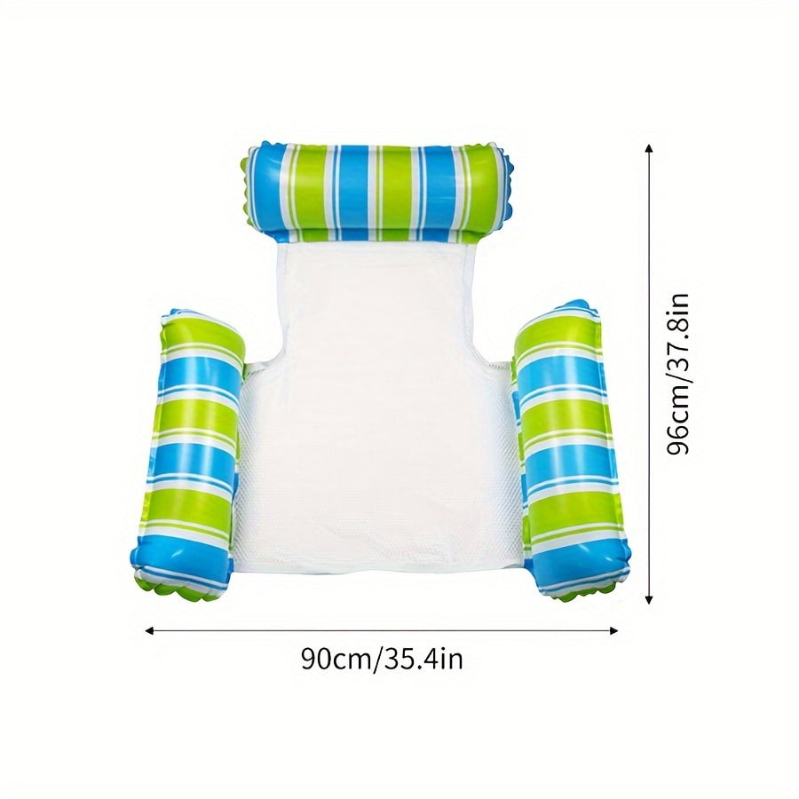 AUMIY 1pc Striped Inflatable Pool Float - 3-Tube Water Hammock for ...