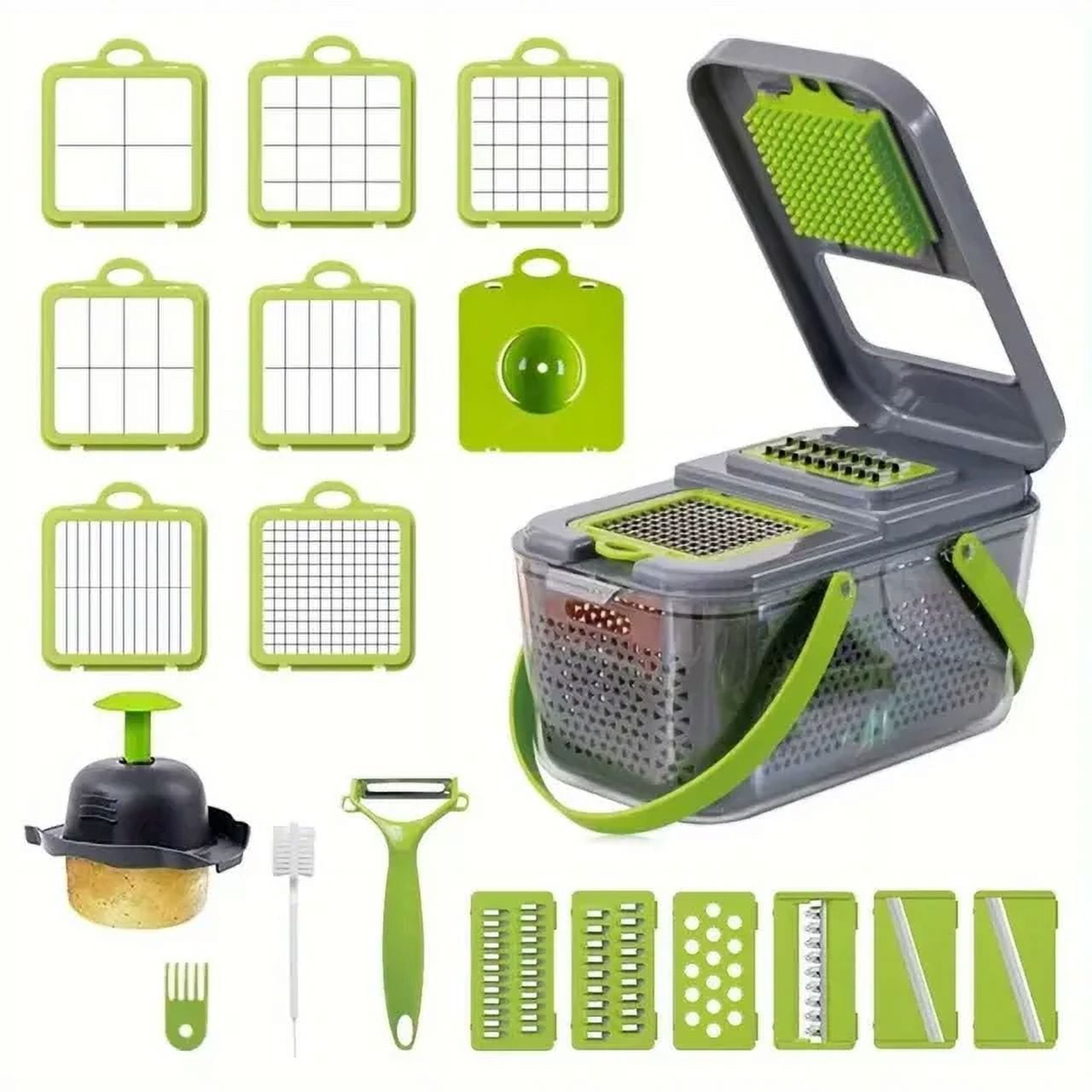 AUMIY 22 IN 1 Vegetable Cutter with Container Veggie Choppers Dicers ...