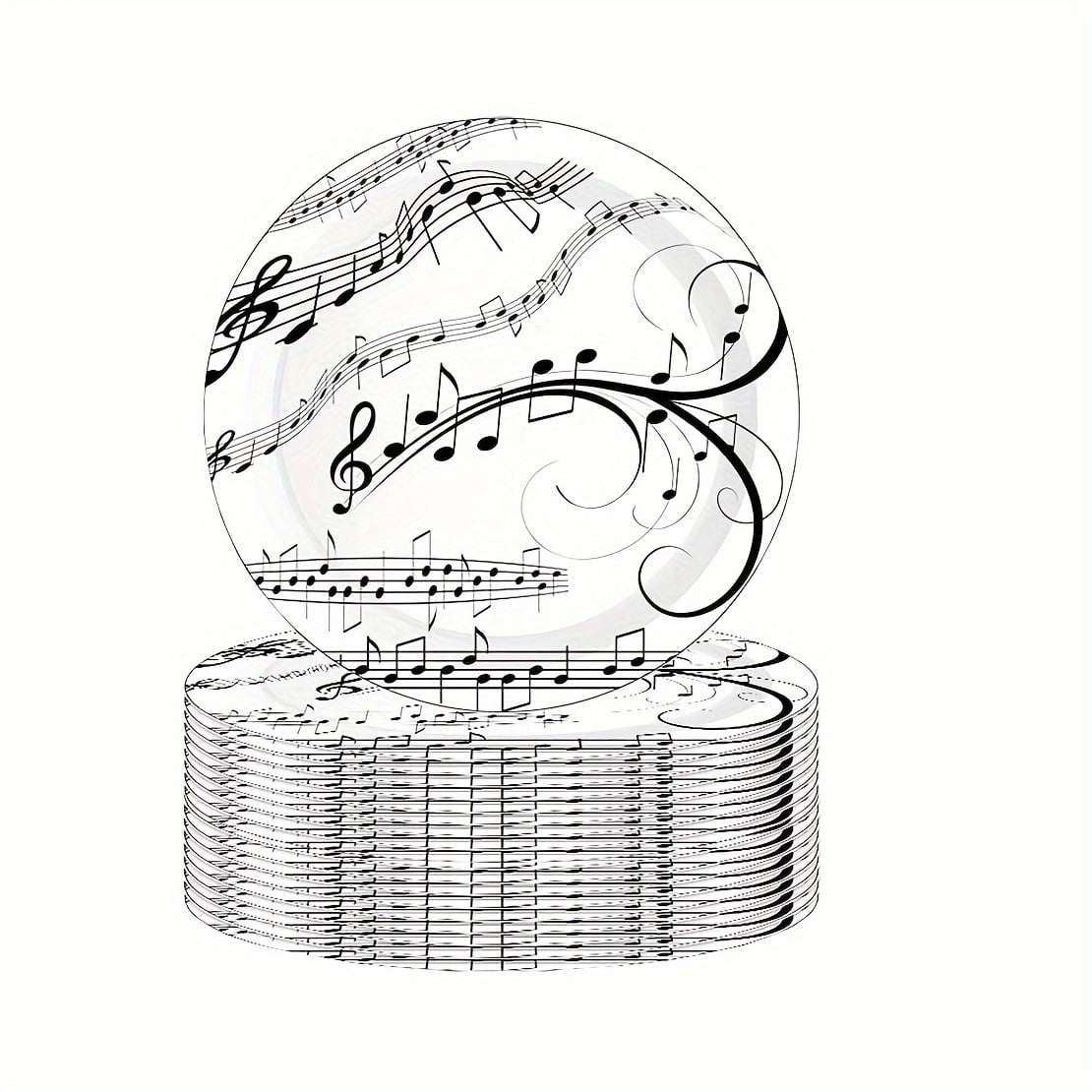 AUMIY 50pcs Musical Notes Party Supplies Music Paper Plates Tableware ...