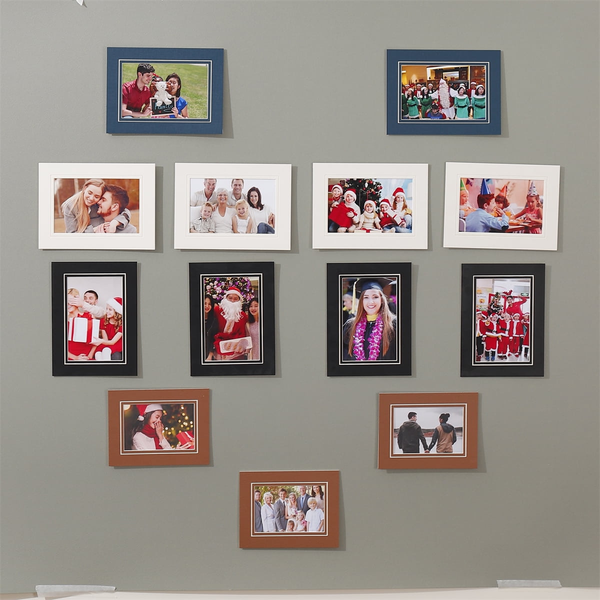 AUMIY 5pcs multi-color cardstock picture frame Gold black picture frame ...