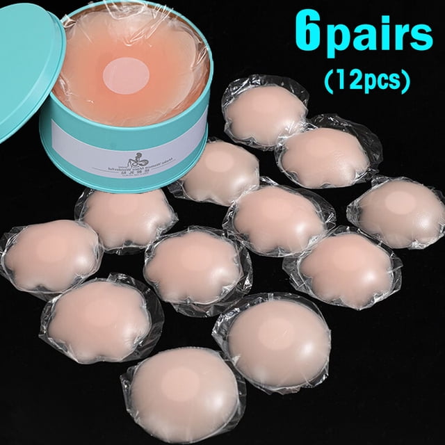 AUMIY 6Pairs Reusable Invisible Self Adhesive Silicone Breast Chest ...