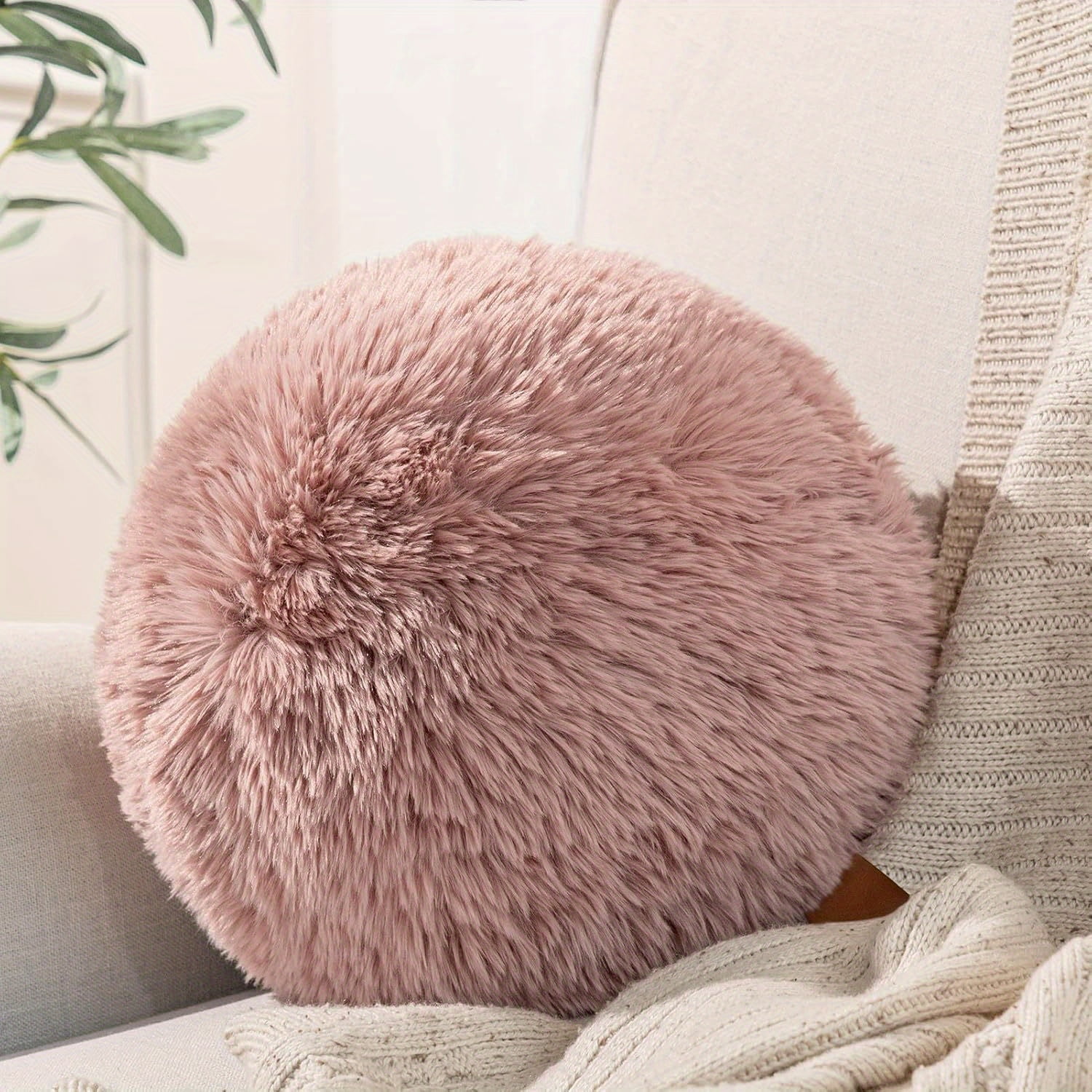 AUMIY Ashler Plush Ball Throw Pillow With Insert Cushion For Sofa Cute ...