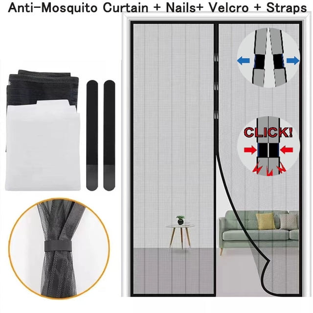AUMIY Automatic Closing Magnetic Mosquito Net Screen Door Curtain ...