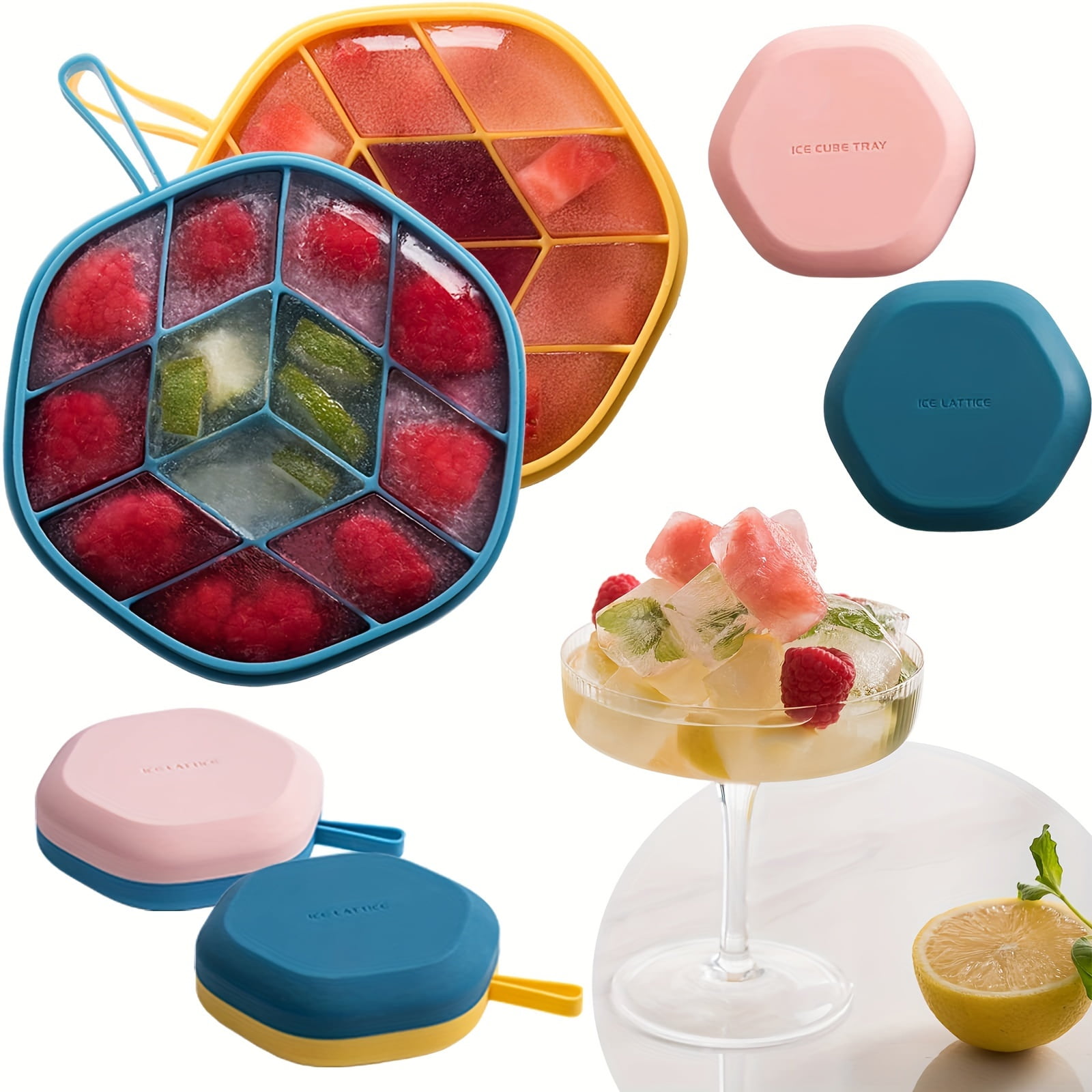 AUMIY Beehive Ice Cube Tray with Lid BPA FREE Silicone Molds Ice Trays ...