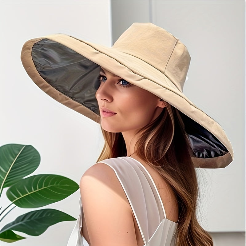AUMIY Chic Wide Brim Sun Hat For Women - Lightweight Non-Stretch ...