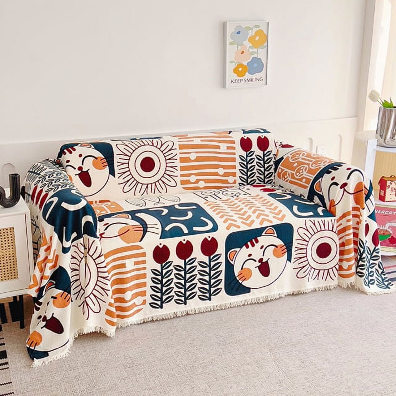 AUMIY Couch Cover Washable Sofa Covers for 3 Cushion Couch Sofa ...