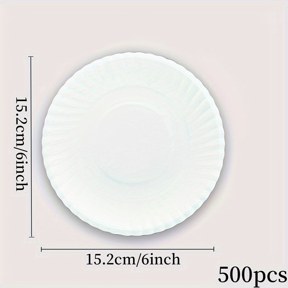 AUMIY Disposable Paper Plates 200/500 Pack - 6 Inch Eco-Friendly White ...