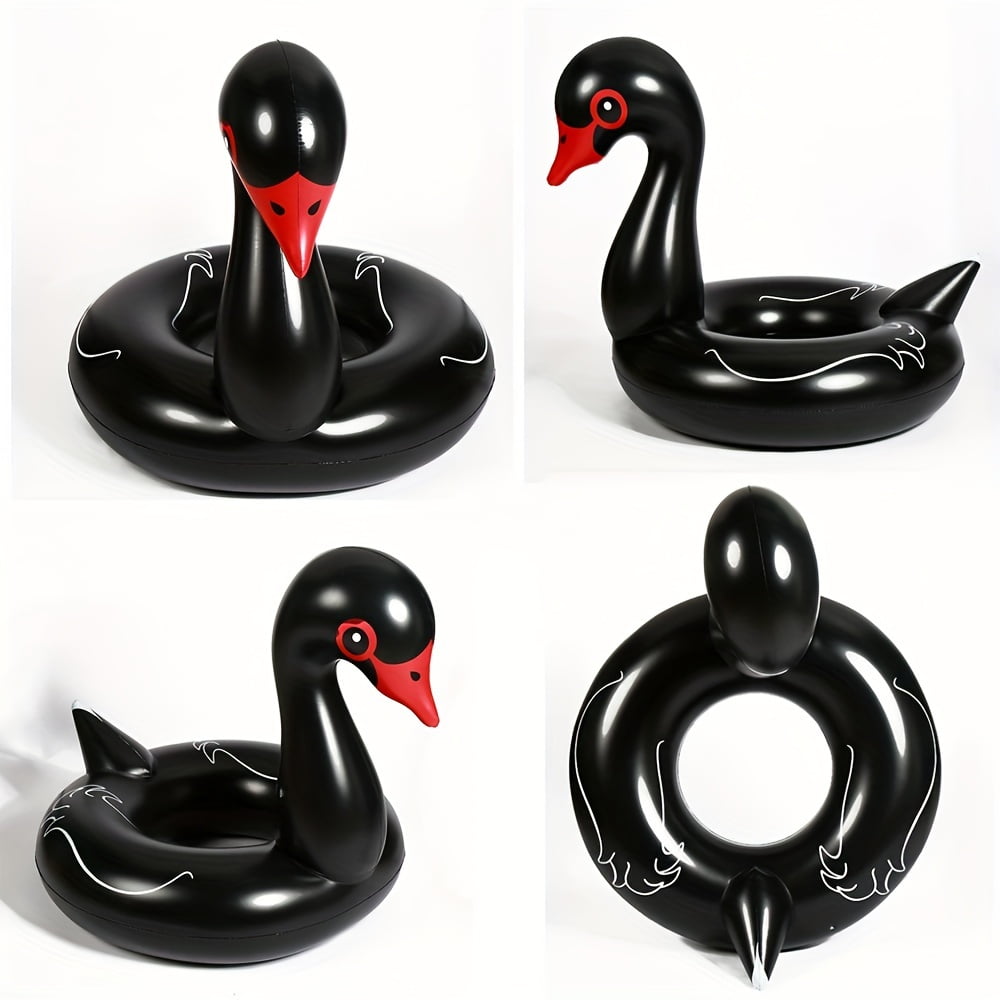 AUMIY Durable Pvc Black Swan Inflatable Pool Float - Perfect For Adults ...