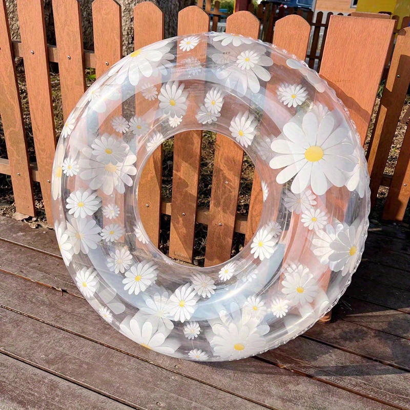 AUMIY Durable Pvc Daisy & Four-Leaf Clover Swim Ring - Transparent ...