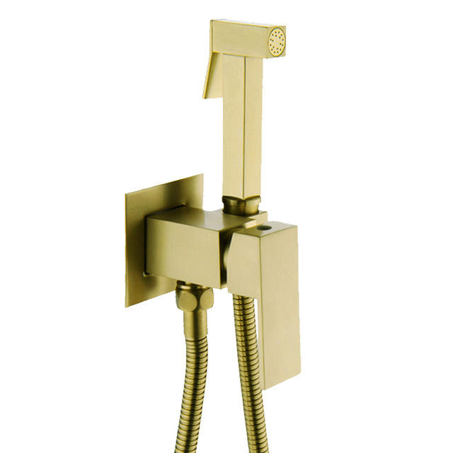 AUMIY Fliger Brush Golden Handheld Toilet bidet sprayer Brass Hygienic ...