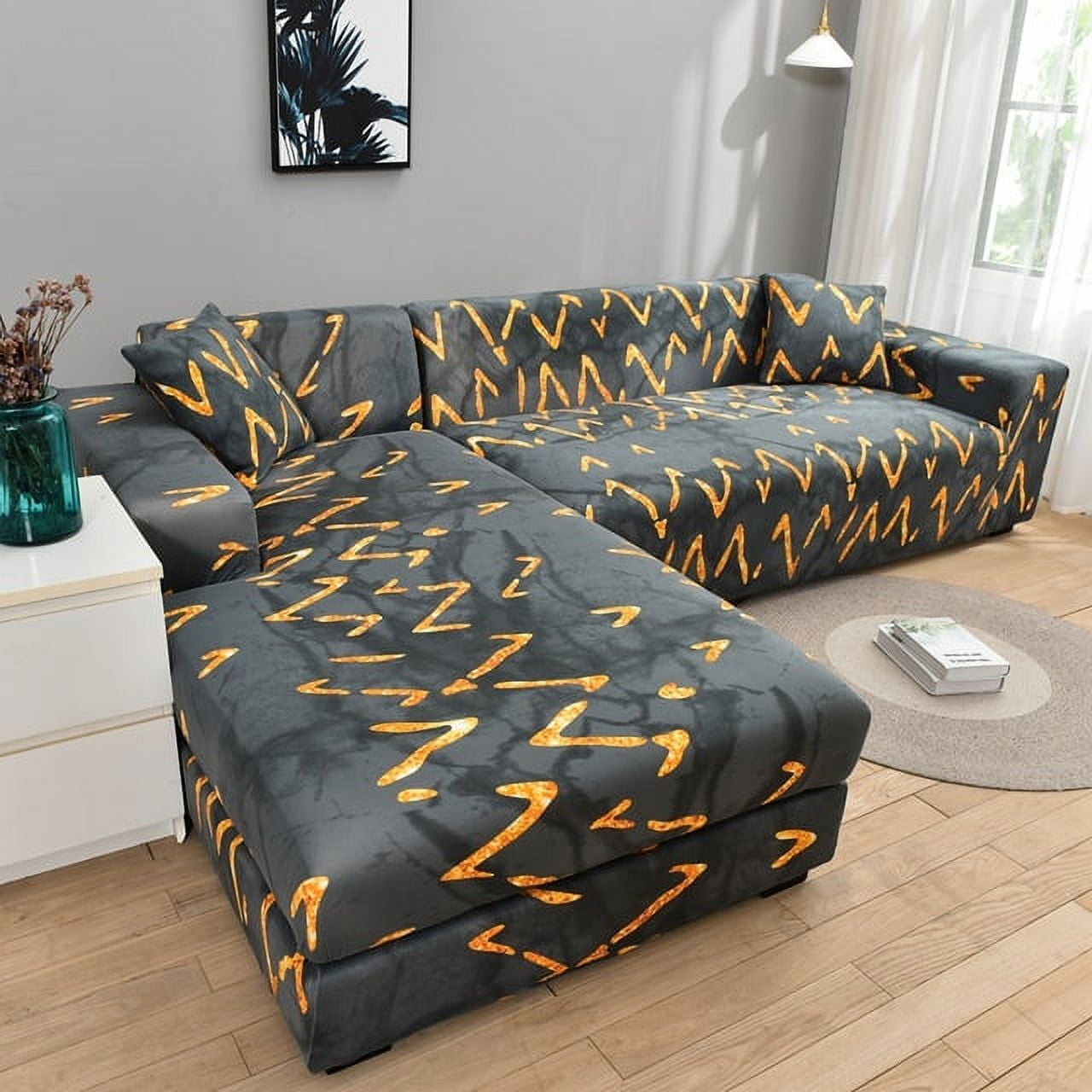 AUMIY Geometric Sofa Cover for Living Room Elastic Sofa Slipcover Tight ...