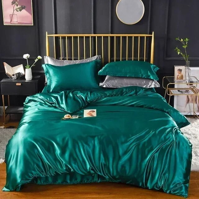 AUMIY High End Queen Duvet Cover Set Silky Soft Cozy King Size Bedding ...