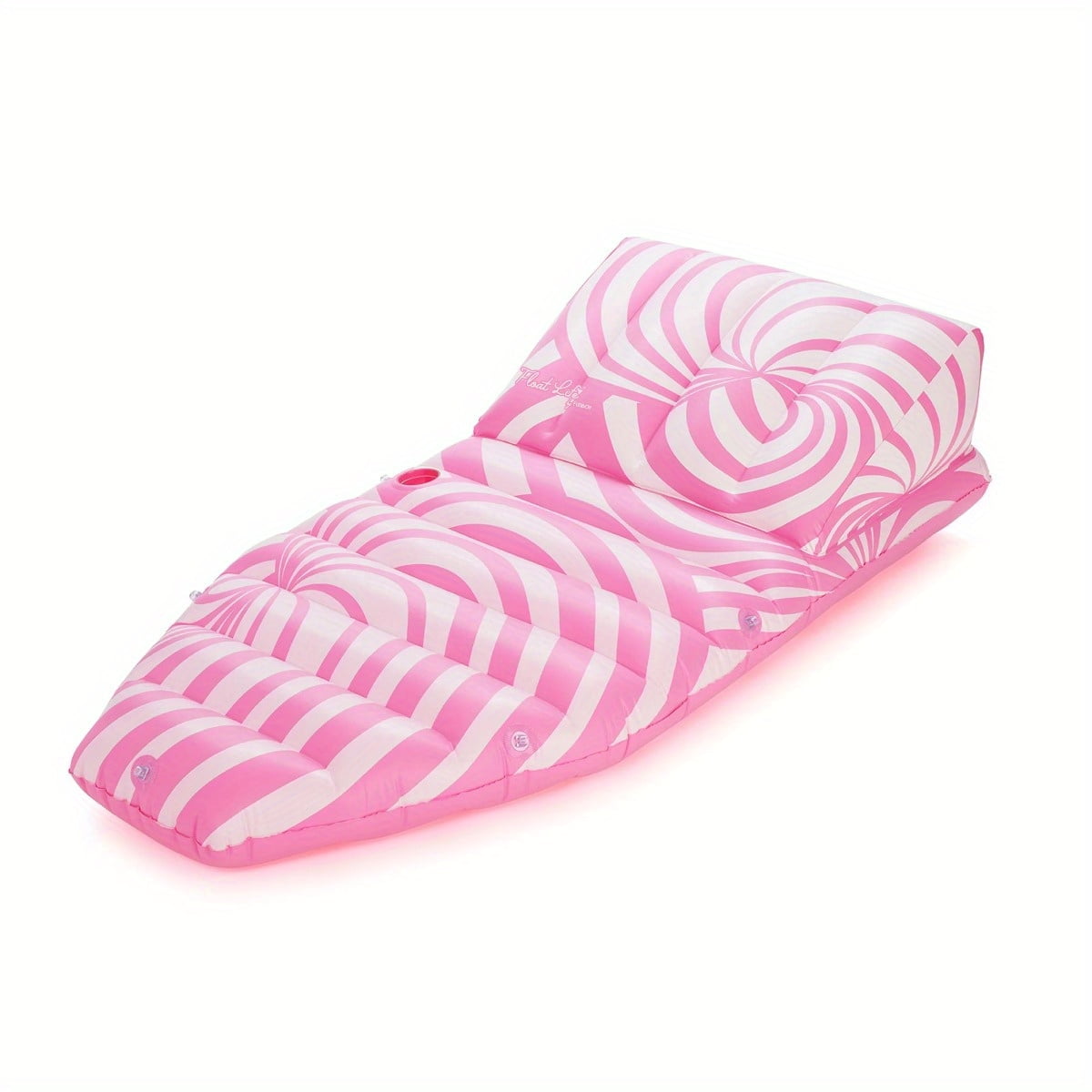 AUMIY Inflatable Lounger Pool Float Pink Twist Oversized 65‘‘ Ergonomic Backrest 3 Connection ...