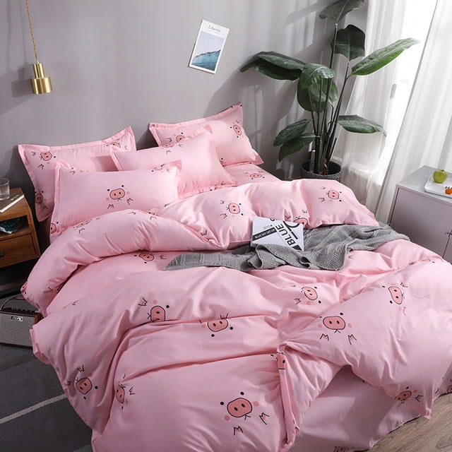 AUMIY Kawaii Cute Pink Pig Duvet Cover Children Girls Cartoon Bedding ...