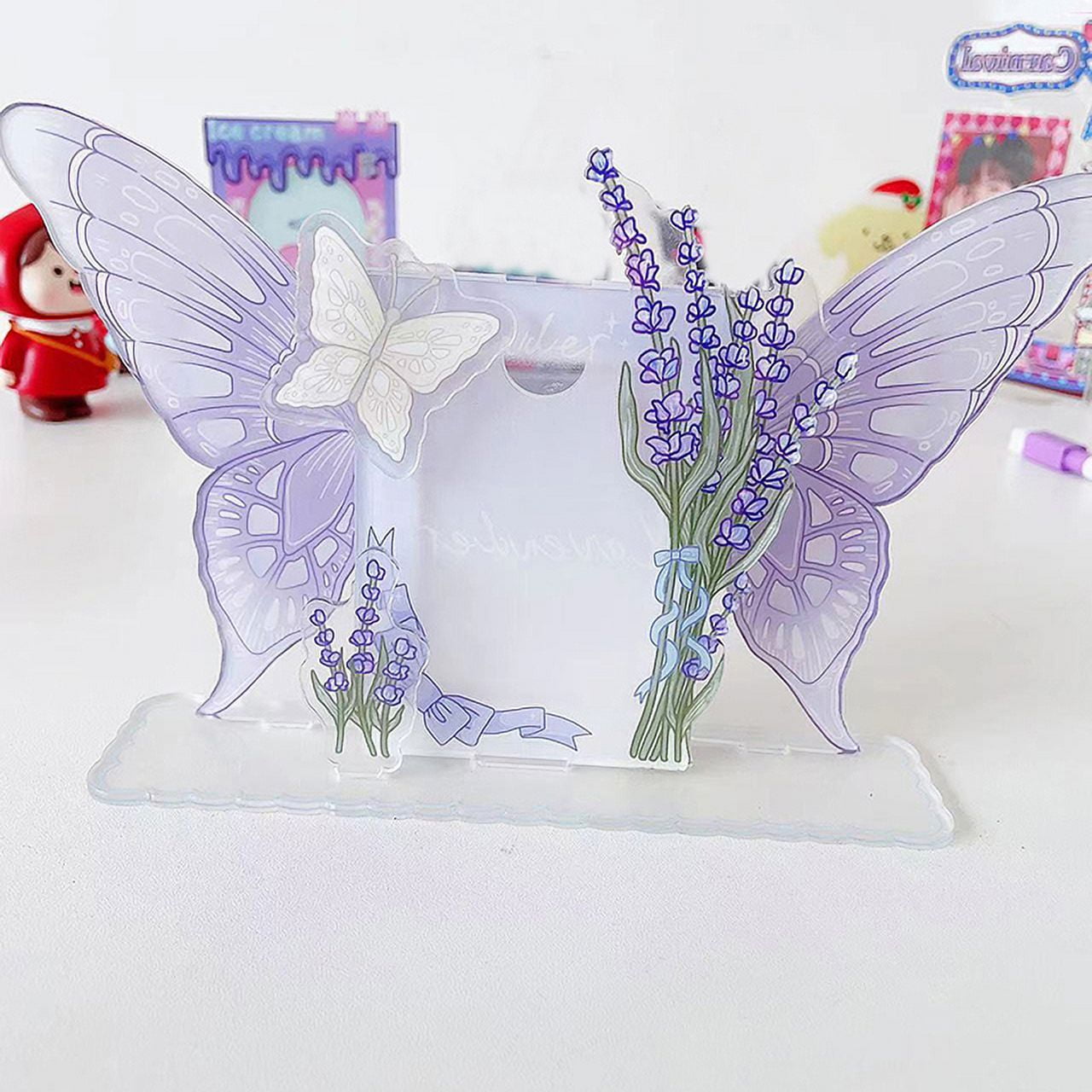 AUMIY Kpop Acrylic Photo Picture Frame Photocard Stand Butterfly Flower ...