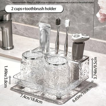 Toothbrush Holder Electric Toothbrush Toothpaste Holder for Countertop ...