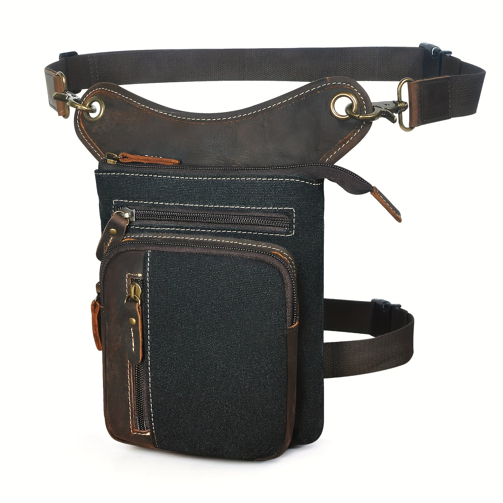 AUMIY Single 211-11 Canvas Motorcycle Fanny Waist Pack - Water ...