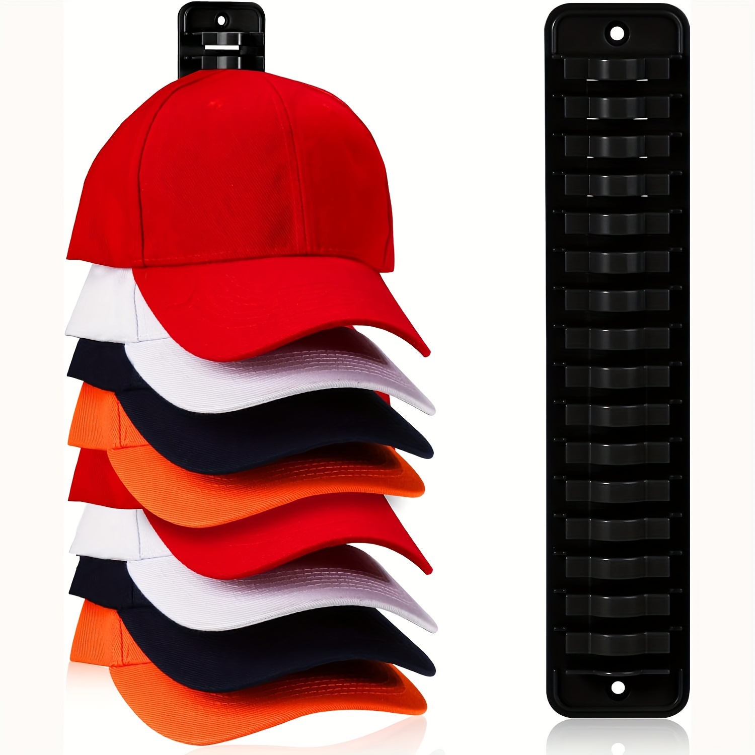 AUMIY Space-Saving Wall-Mounted Baseball Cap Organizer - Durable ...