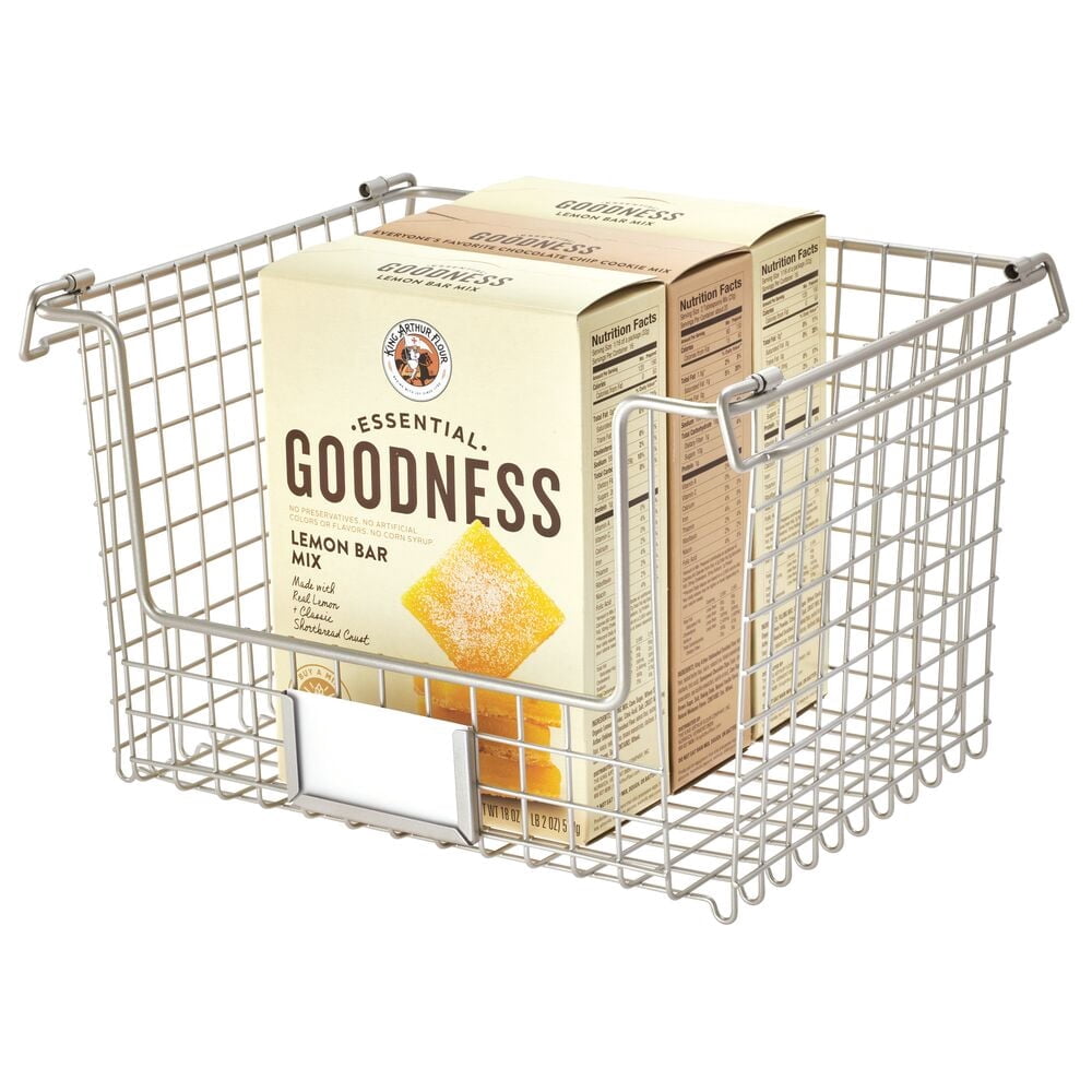 AUMIY Stackable Storage Basket with Handles for Pantry Kitchen Bathroom ...
