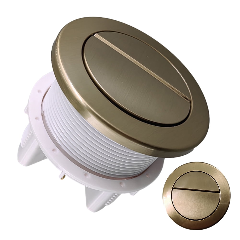 AUMIY Toilet Push Button Plastic Brushed Brass Gold Twin Hose Toilet ...