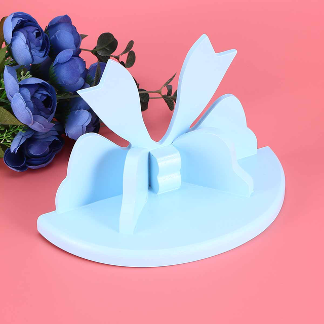 AUMIY Zerodeko Wood Wall Shelves Bow Shaped Blue Wooden Floating Shelf ...